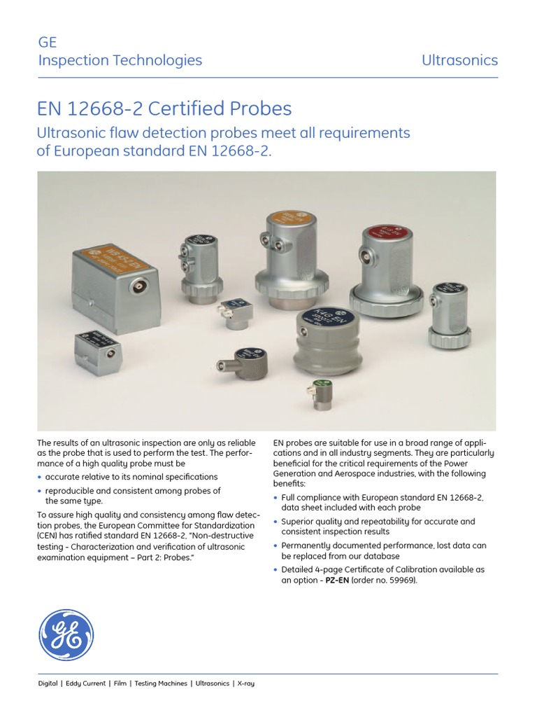 En 12668 2 Certified Probespdf | PDF | Ultrasound | Nondestructive Testing