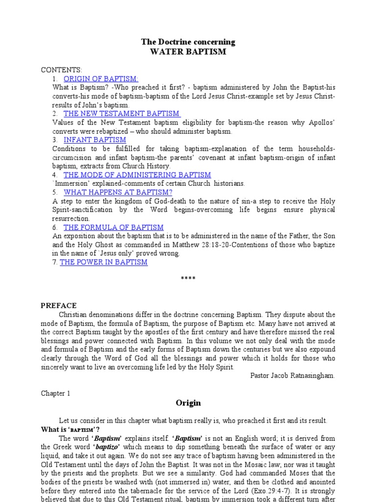 Understanding Water Baptism Doctrine | PDF | Baptism | John The Baptist