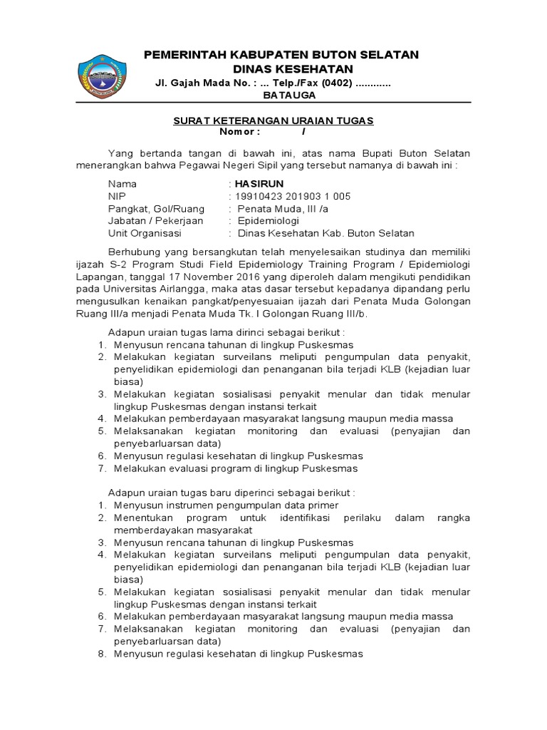 Uraian Tugas Lama Dan Baru | PDF