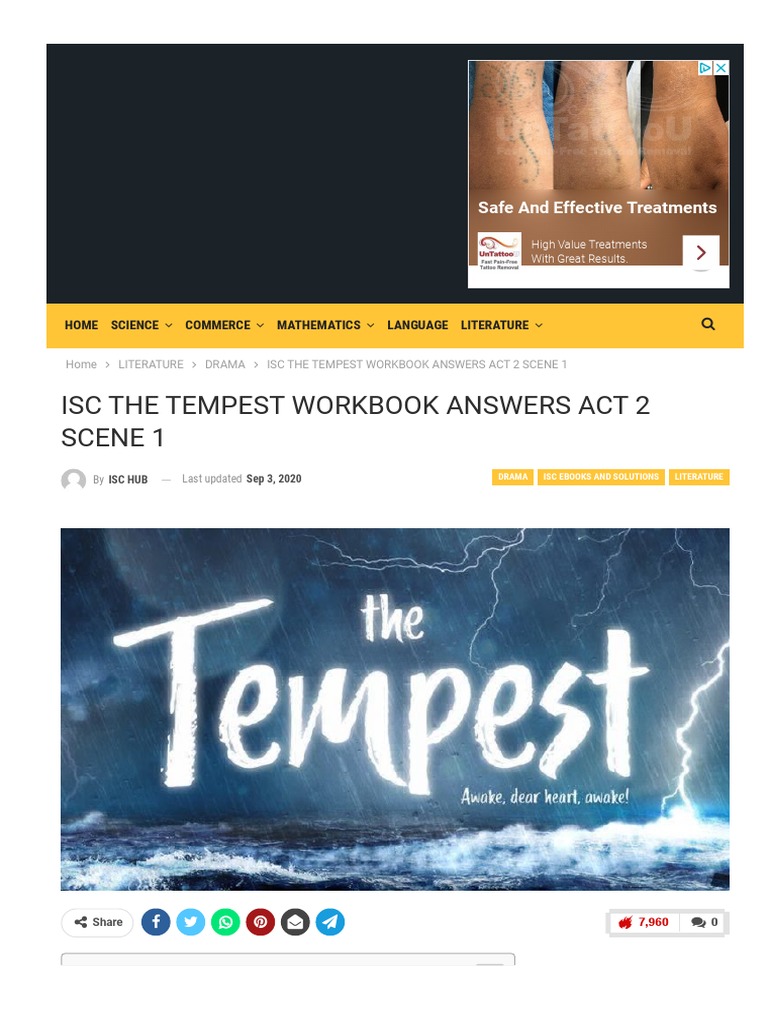 Isc The Tempest Workbook Answers Act 2 Scene 1: Safe and Effective ...
