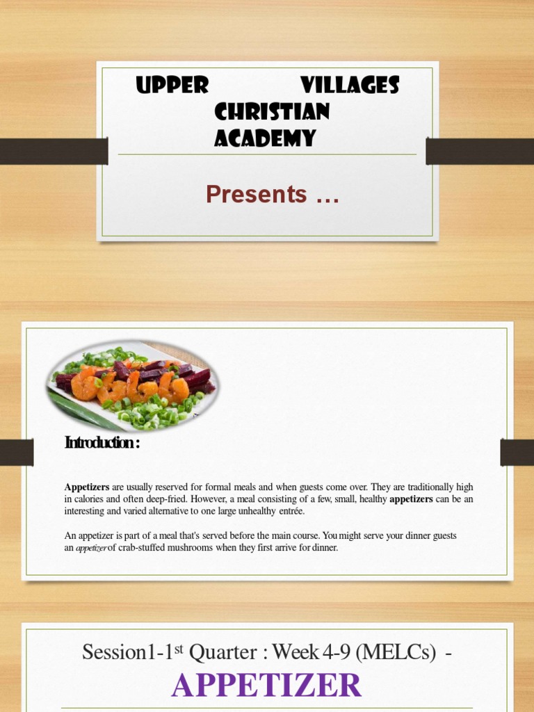 Prepare A Range of Appetizer | PDF | Hors D'oeuvre | Meal