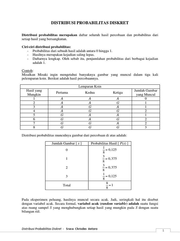Distribusi Probabilitas Diskret | PDF