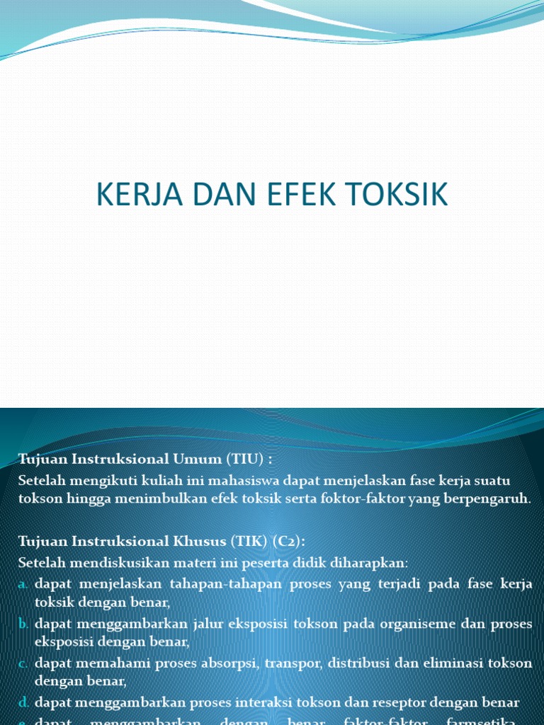 Kerja Dan Efek Toksik | PDF