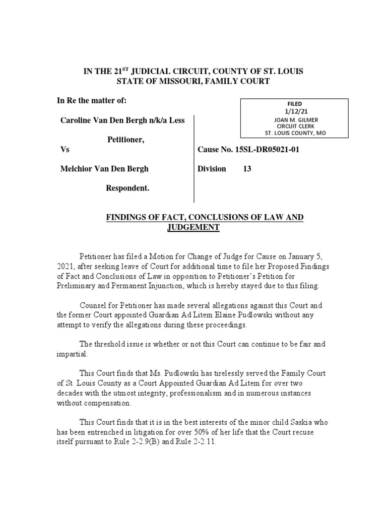 Recusal - Judge Hilton - January 12 2021 | PDF | Judicial ...