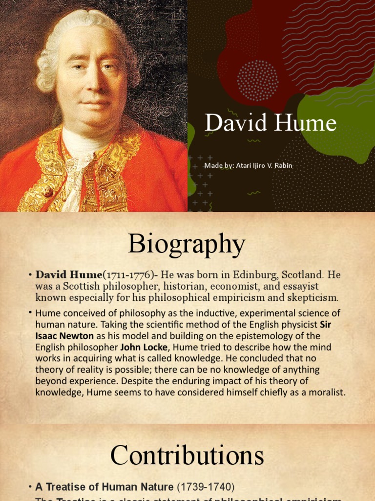 David Hume: Made By: Atari Ijiro V. Rabin | PDF