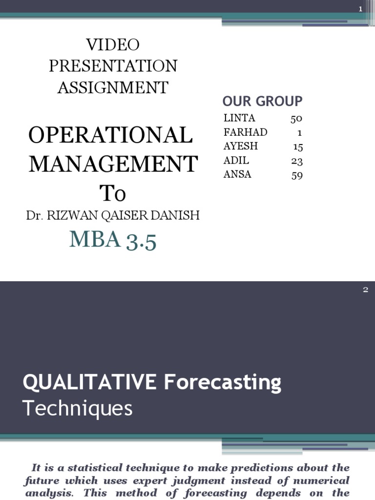 Qualitative Forecasting Techniques | PDF