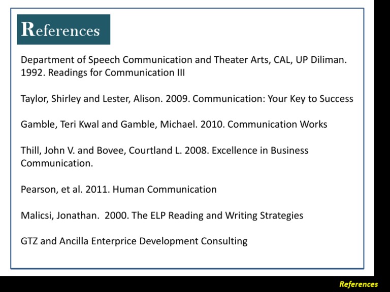 Essential Communication References List | PDF