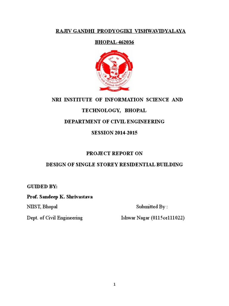 Design Of Single Storey Residential Building Pdf Building