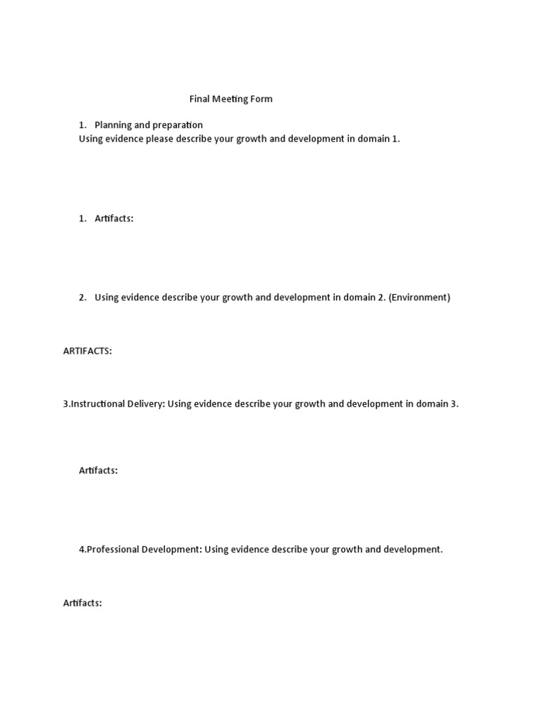 Final Meeting Form Template | PDF