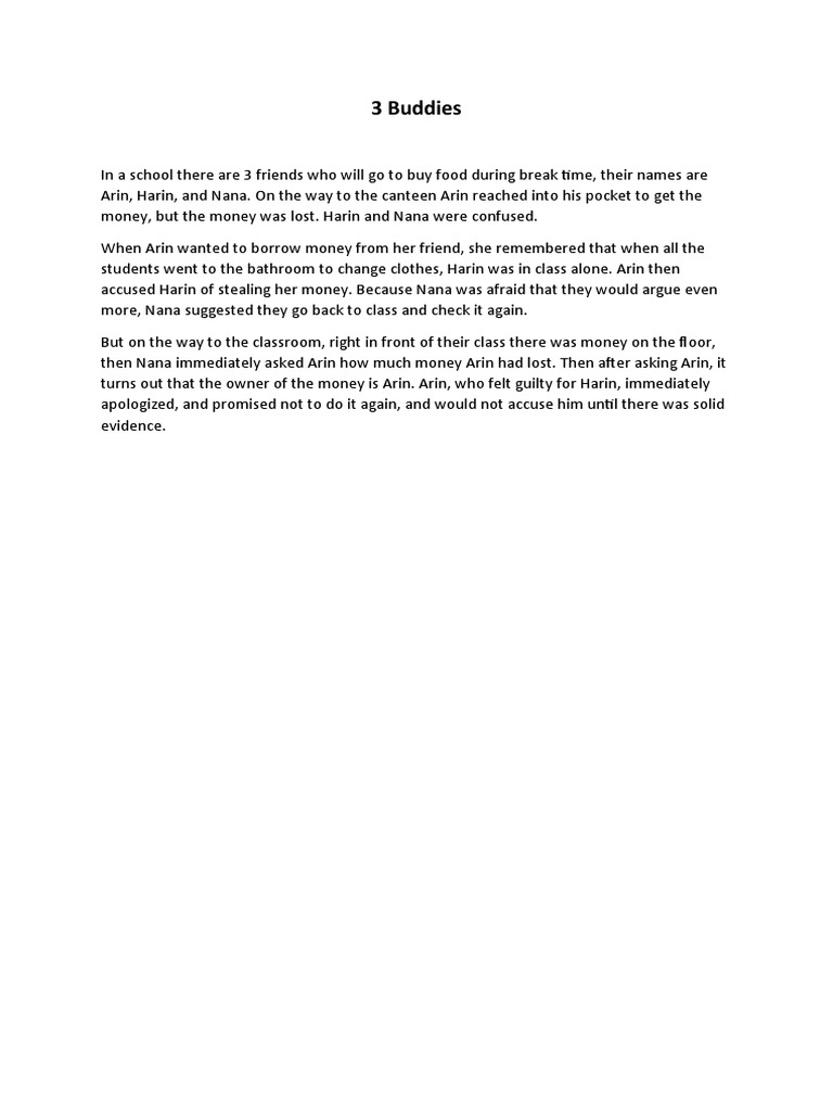 3 Buddies Short Story | PDF