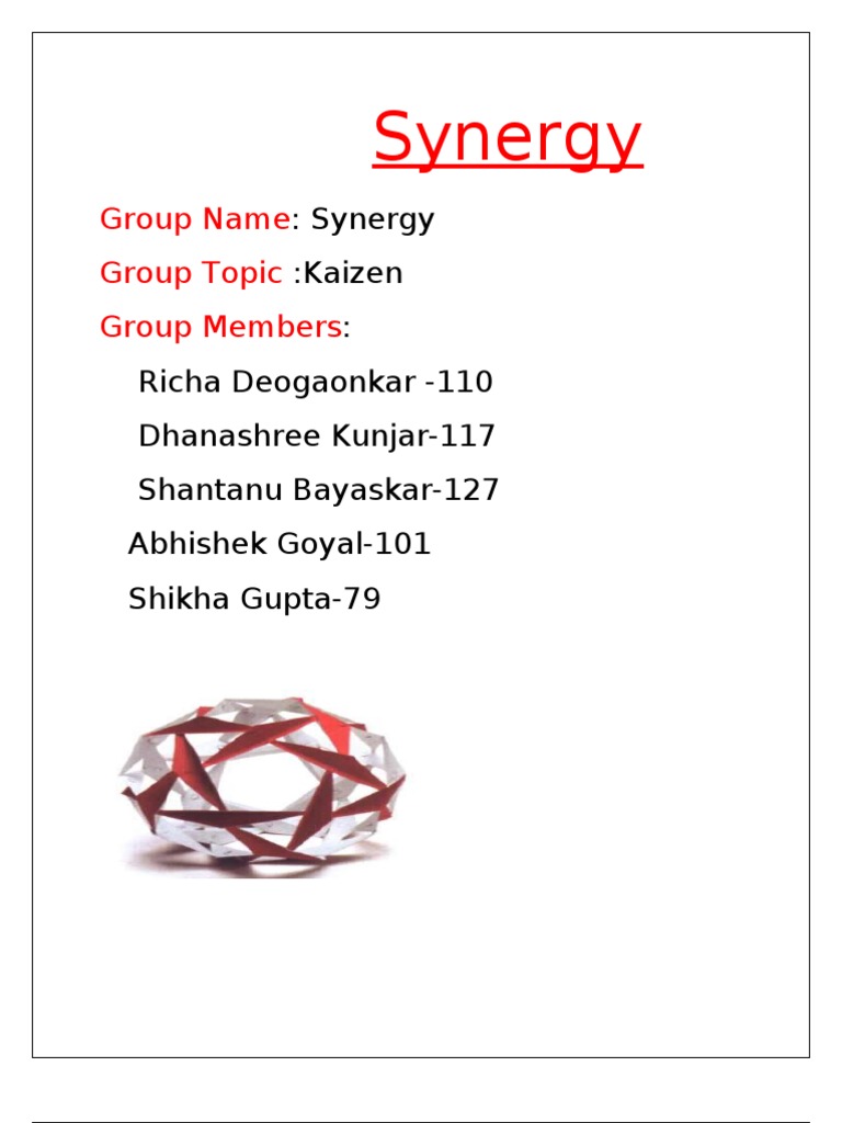 Synergy: Group Name Group Topic Group Members | PDF | Lean ...