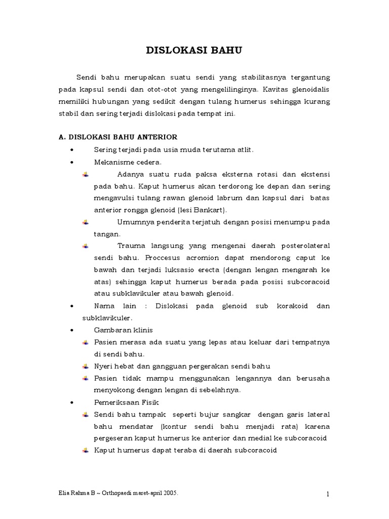 Dislokasi Bahu | PDF