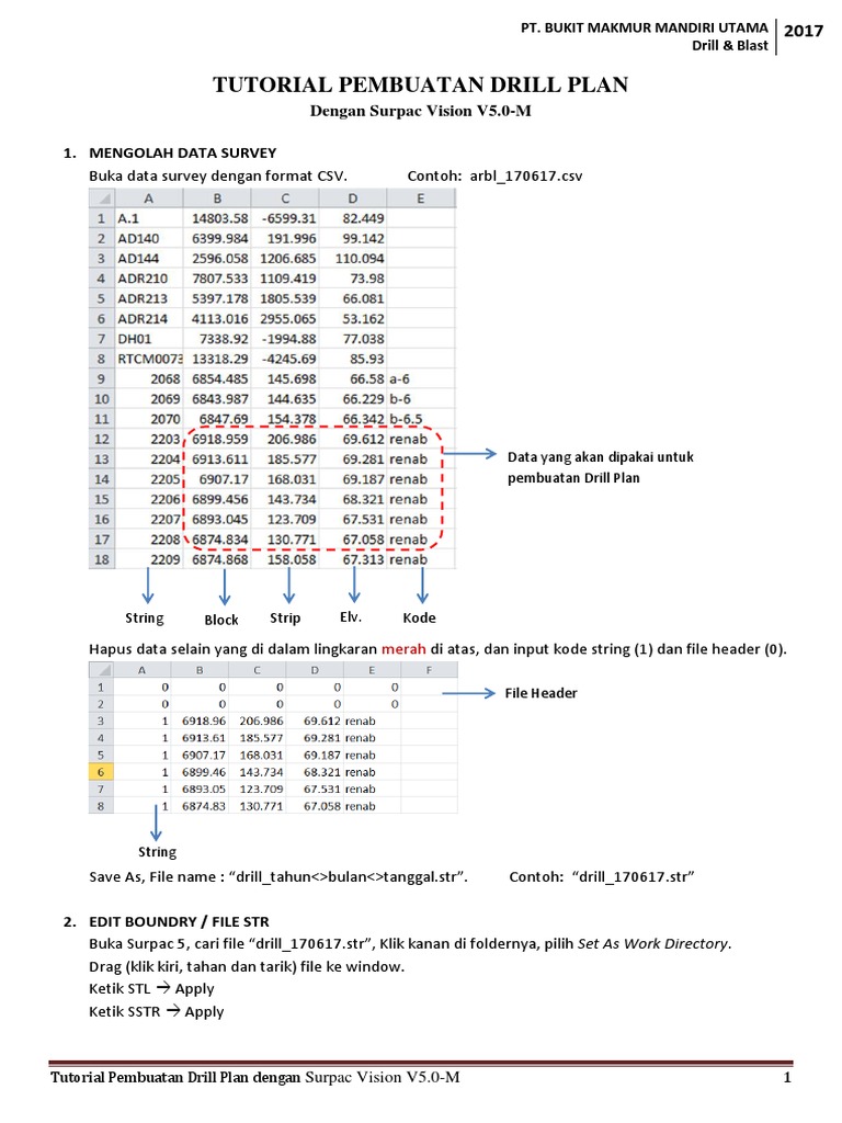 Tutorial Drill Plan Dengan Surpac 5 - R02 | PDF