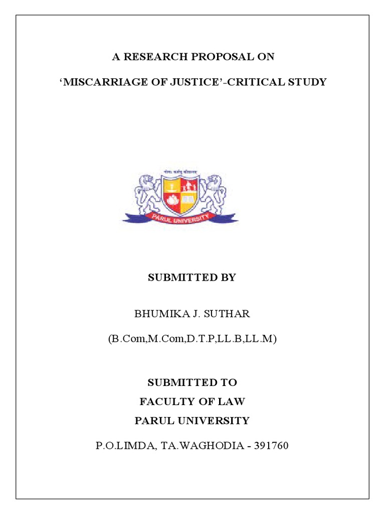 A RESEARCH PROPOSAL ON Justice | PDF | Law