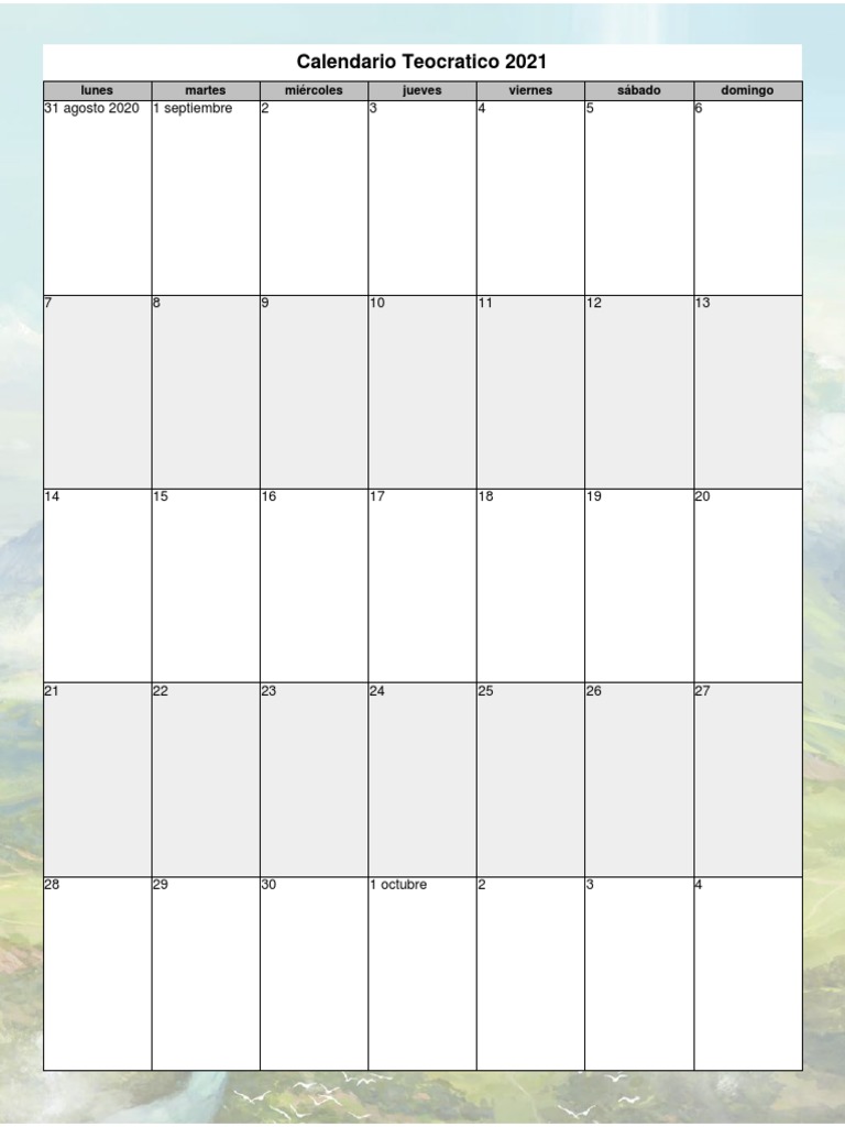 Calendario Completo - Año de Servicio 2021 | PDF | Calendario