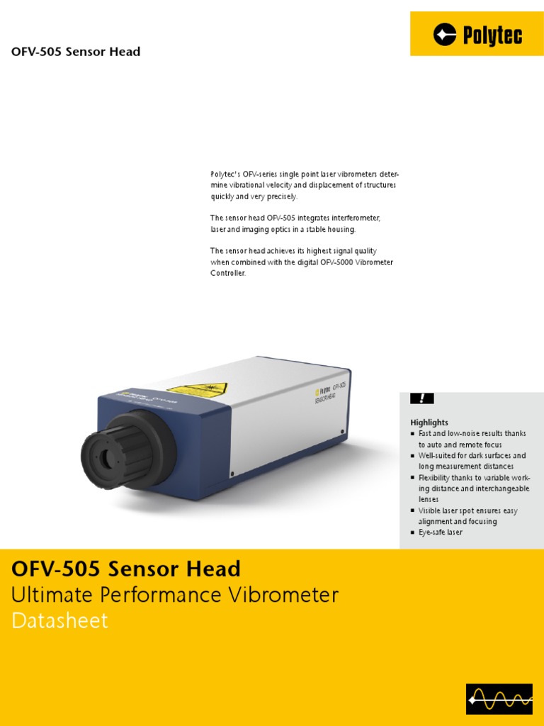 OFV-505 Sensor Head: Ultimate Performance Vibrometer | PDF | Laser | Atomic