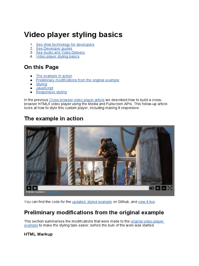 Video Player Styling Essentials | PDF | Html | Html Element