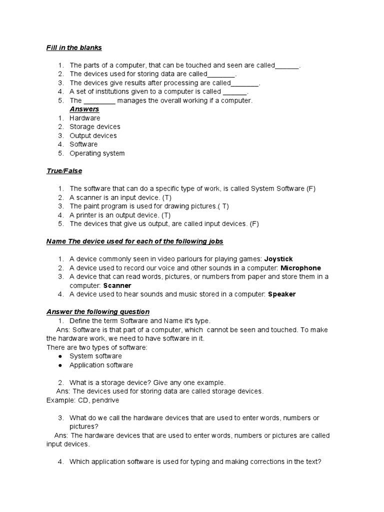 Hardware and Software Class 3 | PDF