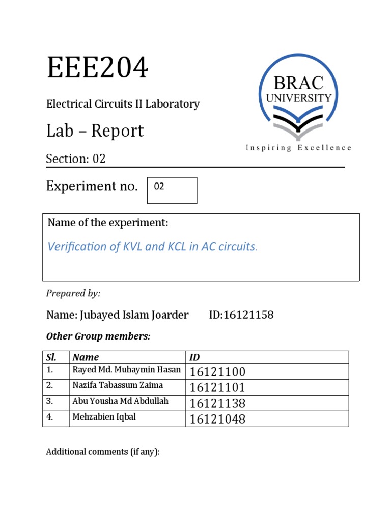 Lab - Report: Experiment No | PDF | Electrical Network | Alternating Current