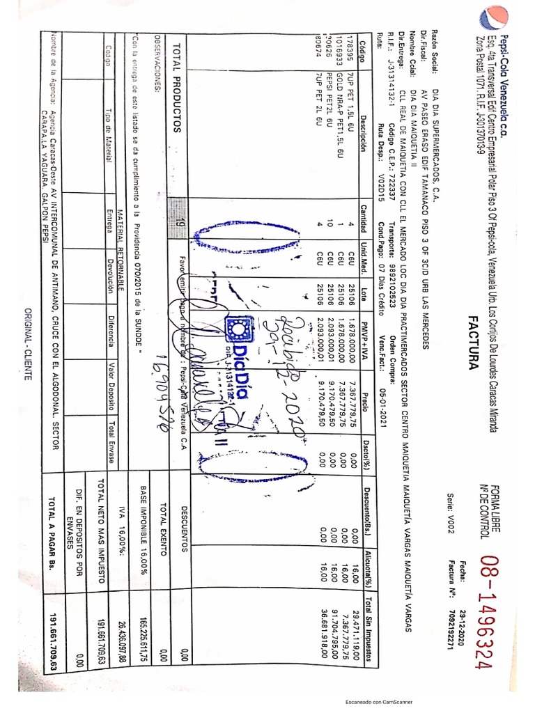 La Factura Pepsi | PDF