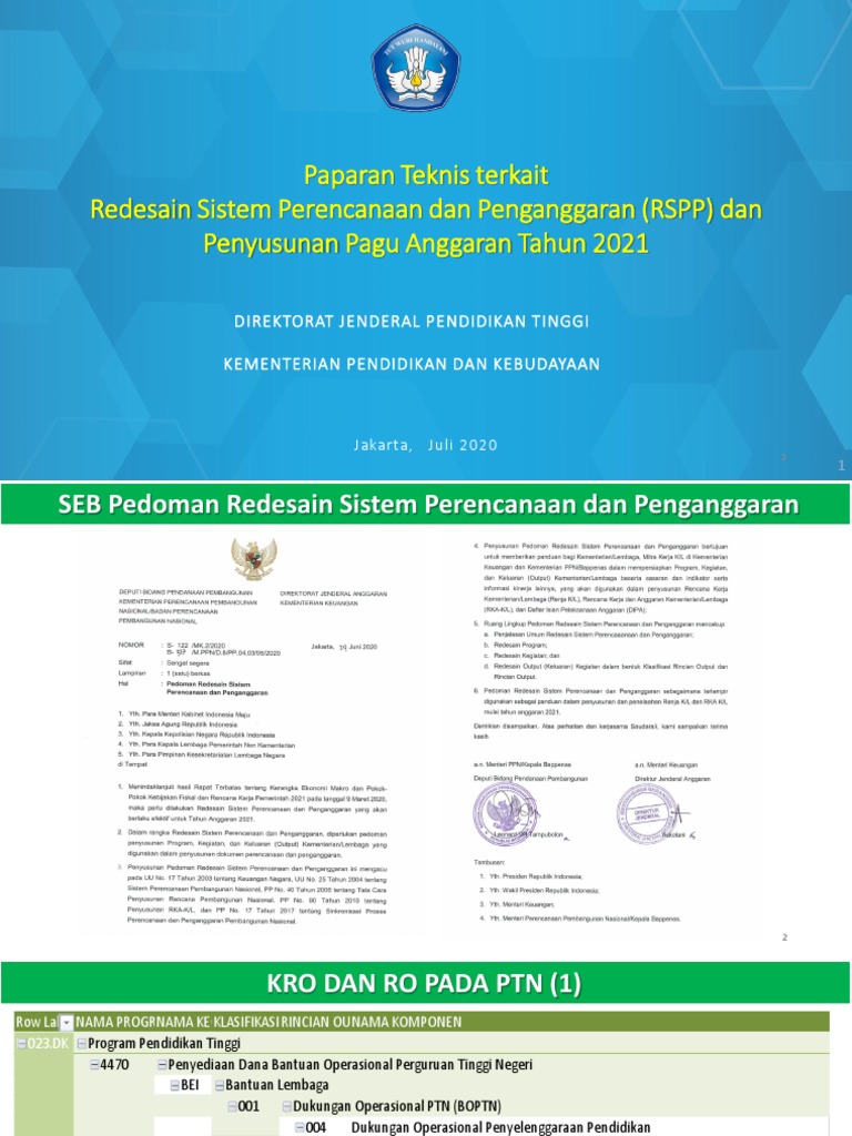 Sosialisasi KRO RO Ditjen Dikti Juli 2020 | PDF
