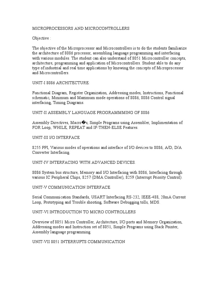 Microprocessors and Microcontrollers | PDF | Microcontroller ...