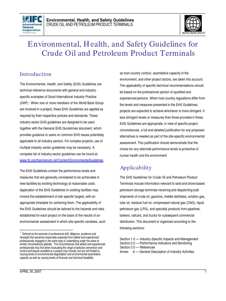 Final CrudeOil and Petroleum Product Terminals | PDF | Sewage Treatment ...