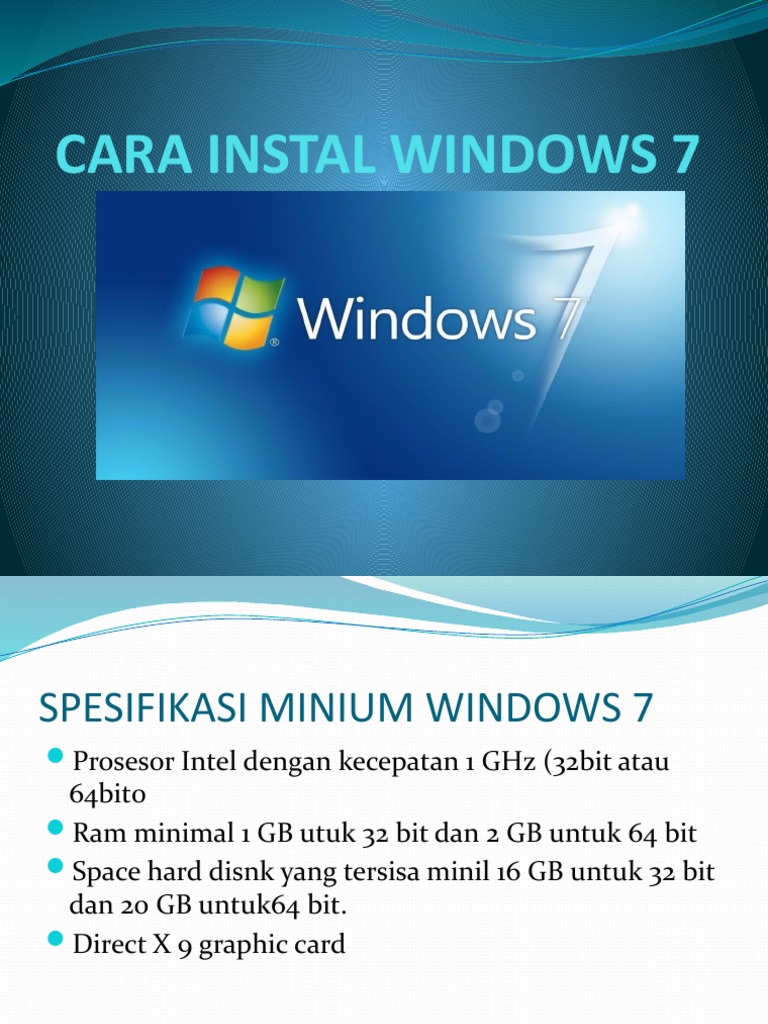 Cara Instal Windows 7 | PDF