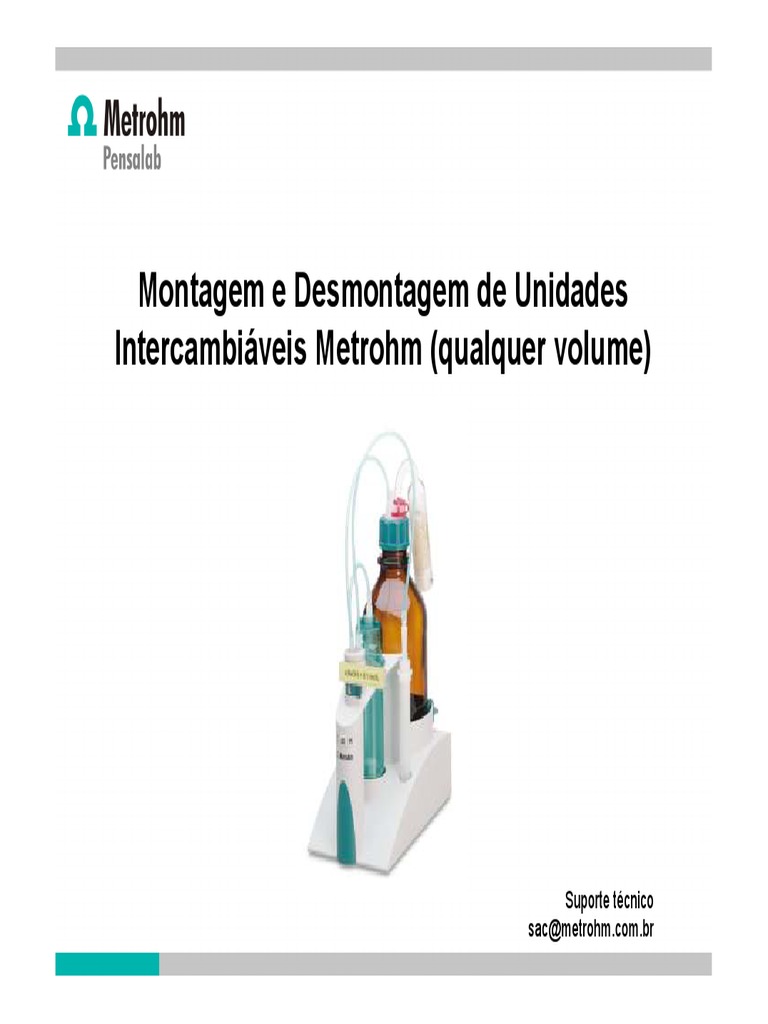 Manutenção de Unidade Intercambiável Metrohm | PDF