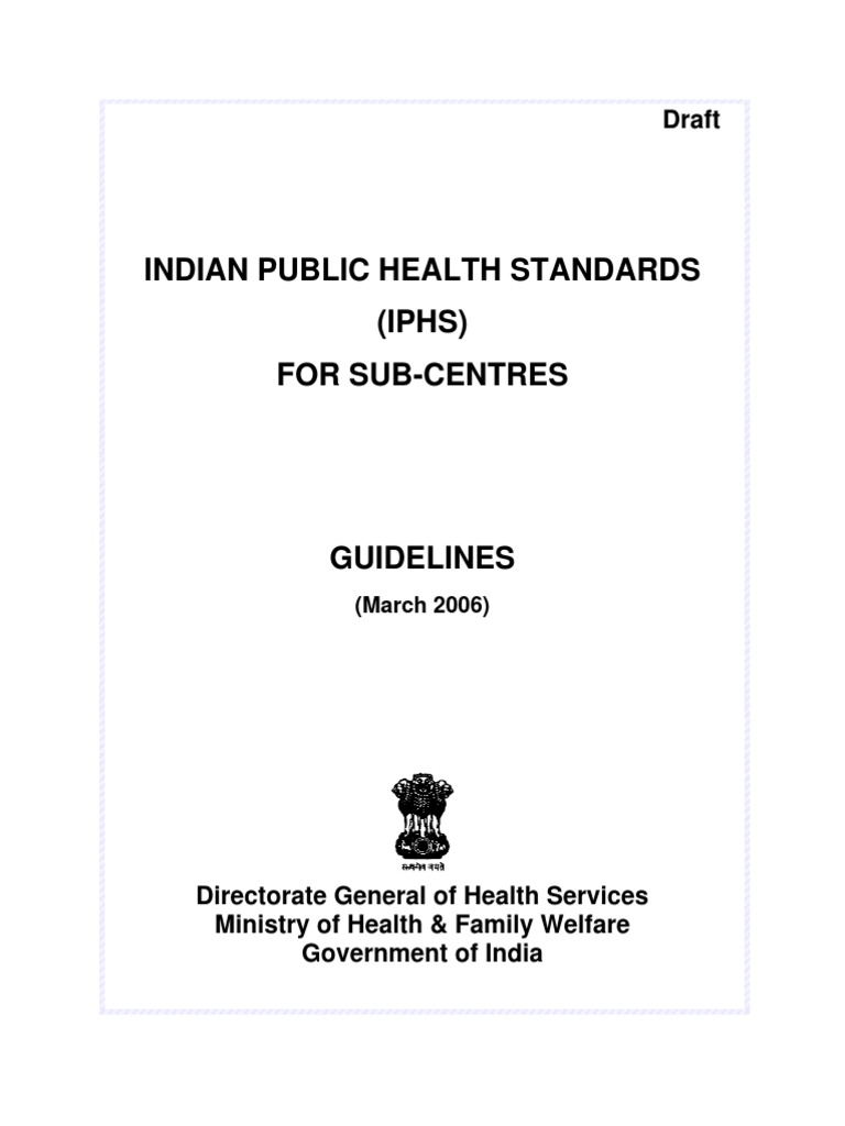 IPHS Guidelines for Sub-Centres | PDF | Health Care | Family Planning
