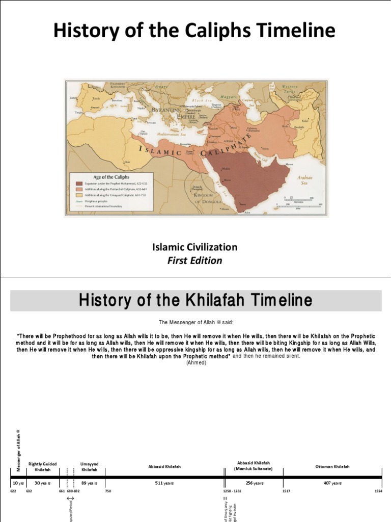 History of Caliphs Timeline1 | PDF | Caliphate | Muslim Empires