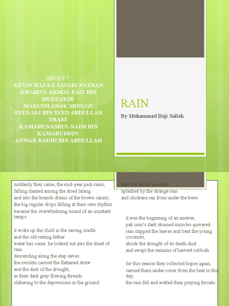 G7 - Poem RAIN | PDF