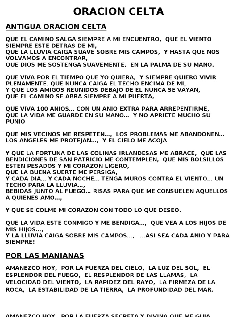 Oracion Celta 2 | PDF
