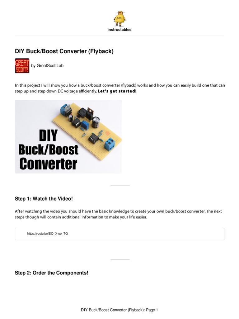 DIY Instructions for Building a Versatile Buck/Boost Converter Circuit ...