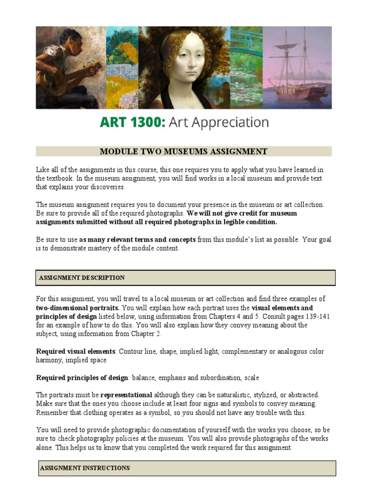 Mod 2 Museum Assignment Template | PDF | Museum | Information