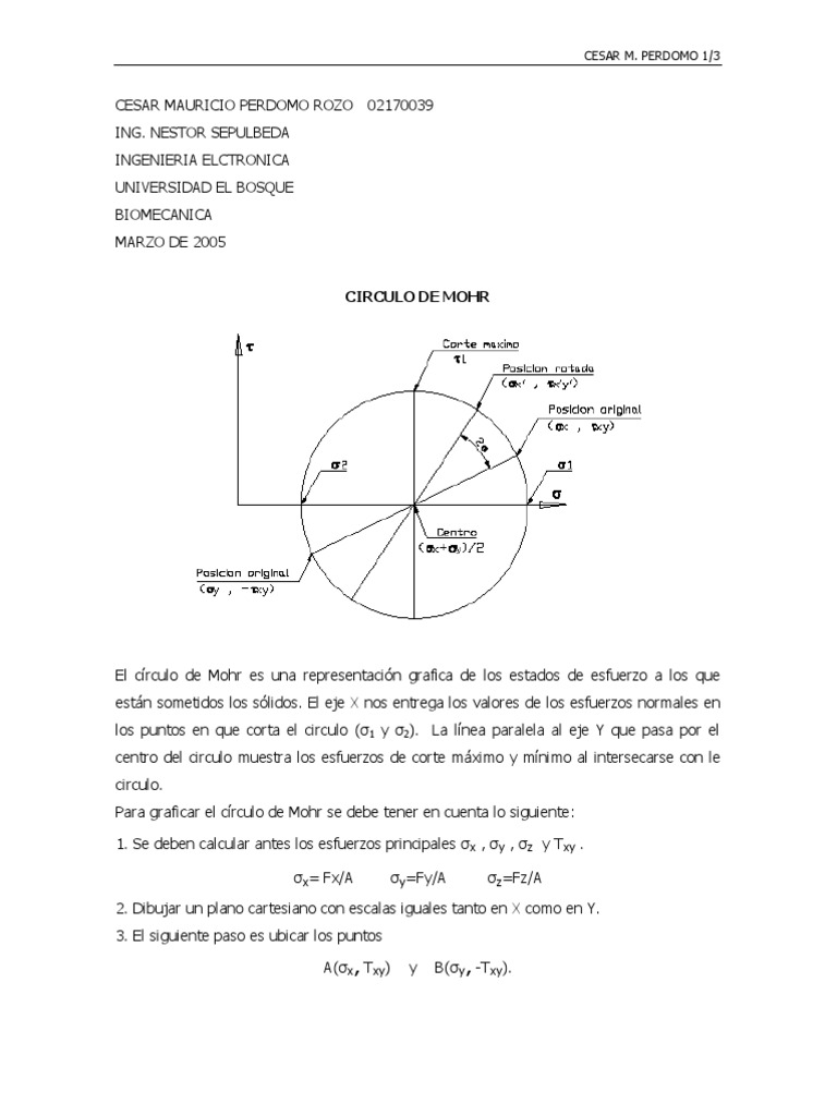 Guía del Círculo de Mohr para Ingenieros | PDF | Sistema de coordenadas ...