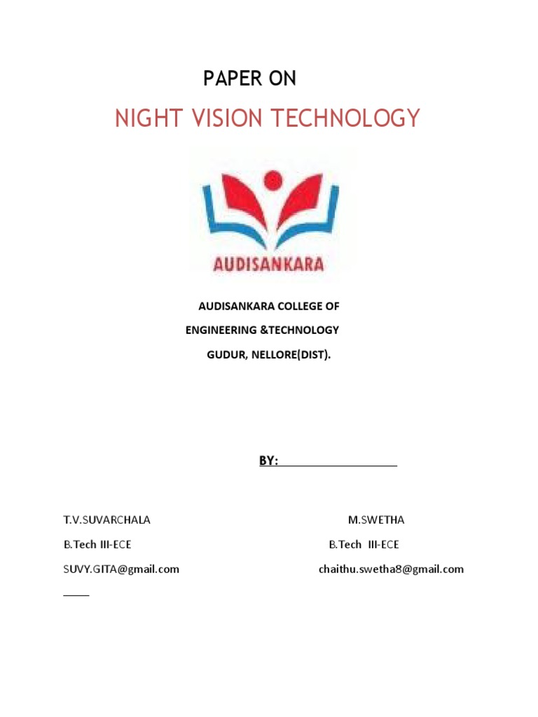Night Vision Technology: Paper On | PDF | Infrared | Electromagnetic ...