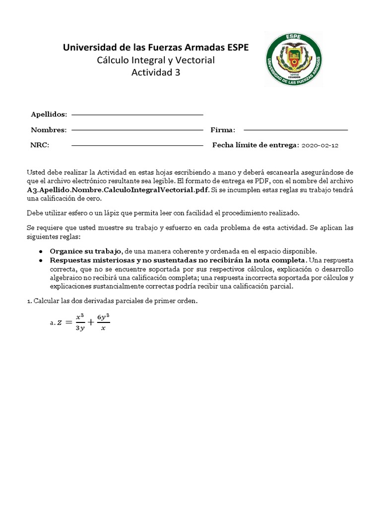 CalculoIntegralVectorial Actividad 3 | PDF | Vector Euclidiano | Integral
