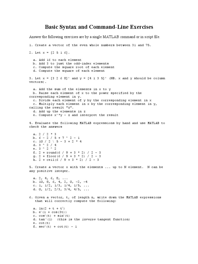 Lab 1 | PDF | Matlab | Summation