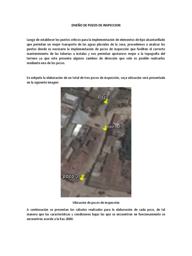 Diseño de Pozos de Inspección | PDF | Ingeniería mecánica | Energía y ...