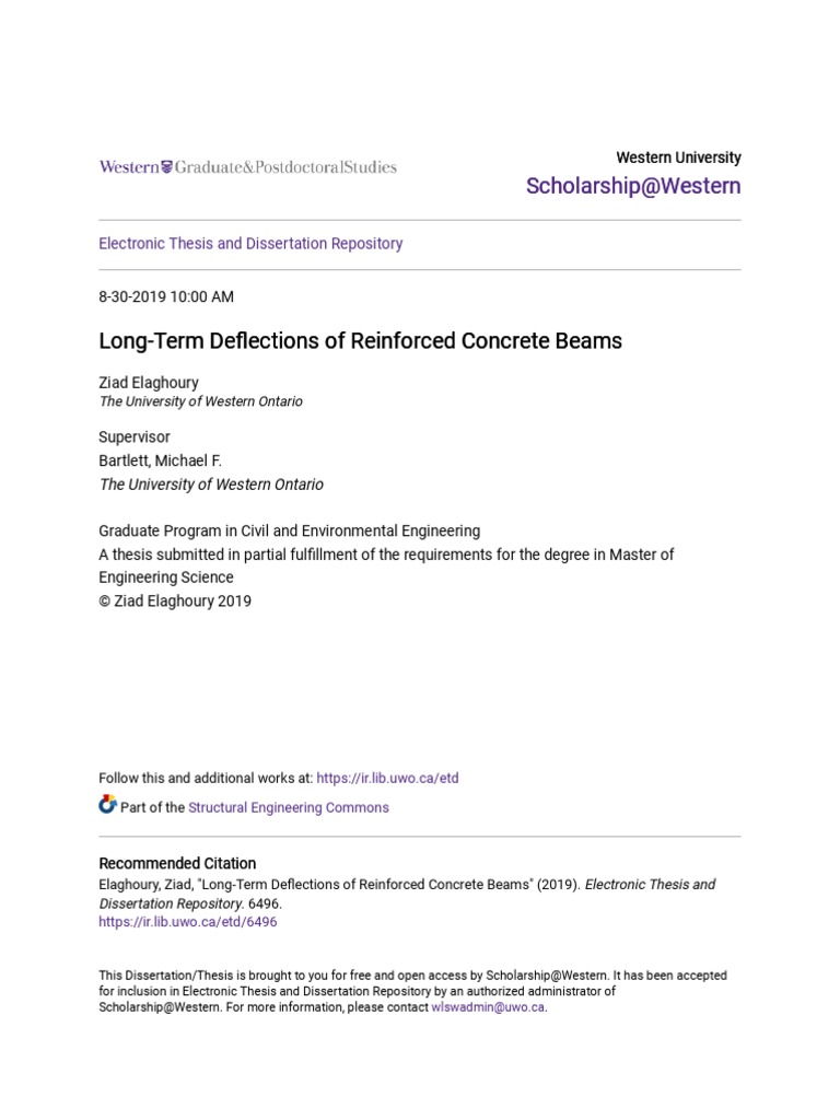Long-Term Deflections of Reinforced Concrete Beams | PDF | Creep ...