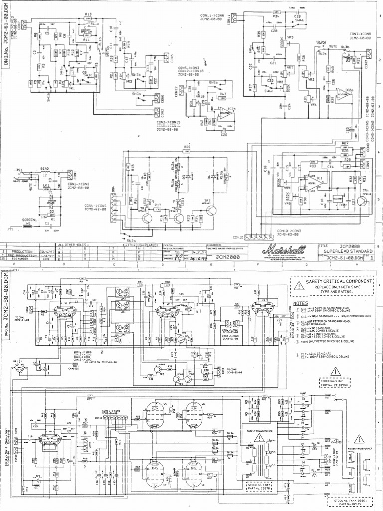 Marshall JCM2000 100W DSL100 Schematic | PDF