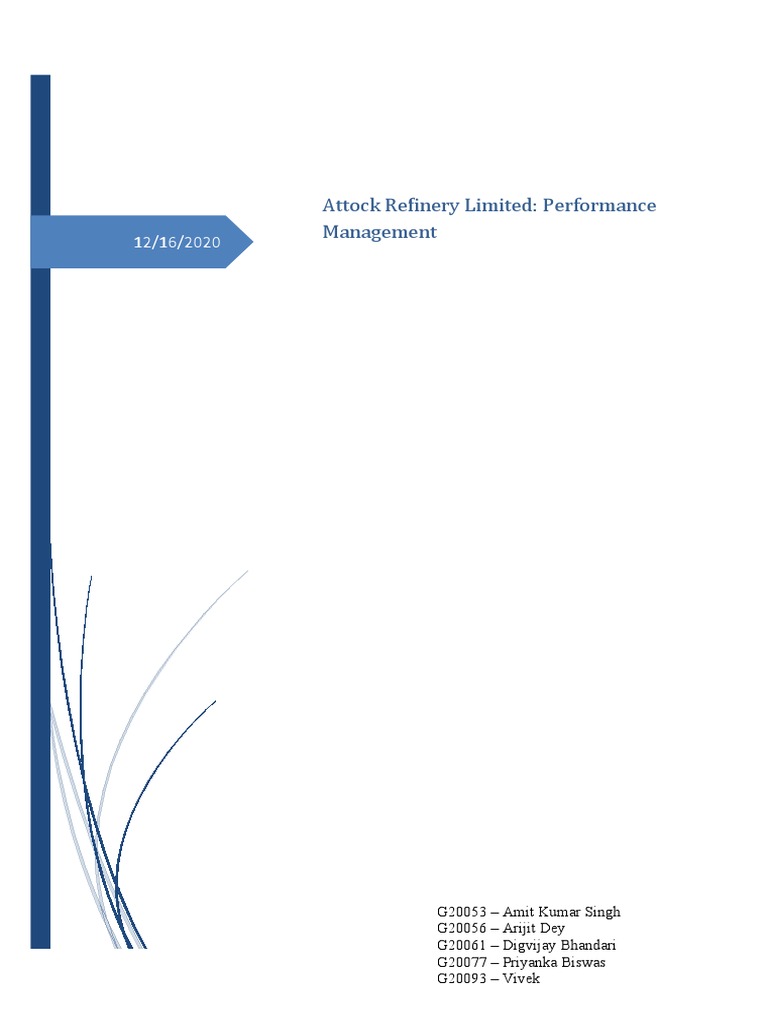 Attock Refinery PMS Evaluation | PDF | Performance Appraisal | Human Nature