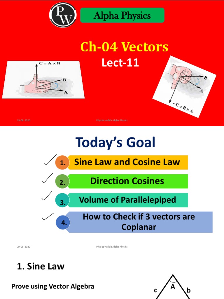 Alpha Physics: Ch-04 Vectors | PDF | Trigonometric Functions | Euclidean Vector