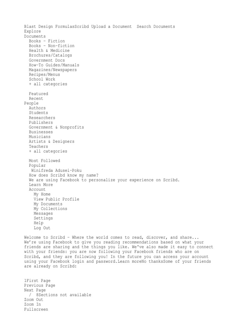 Blast Design Formulas | PDF | Scribd | Facebook