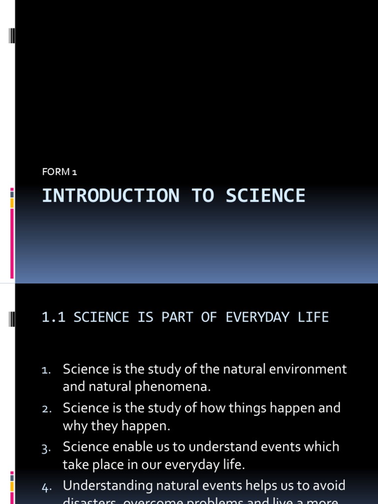 Introduction to Science Overview | PDF | Science & Mathematics