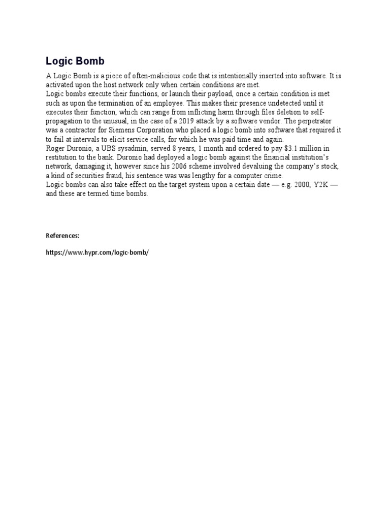 What Is Logic Bomb | PDF