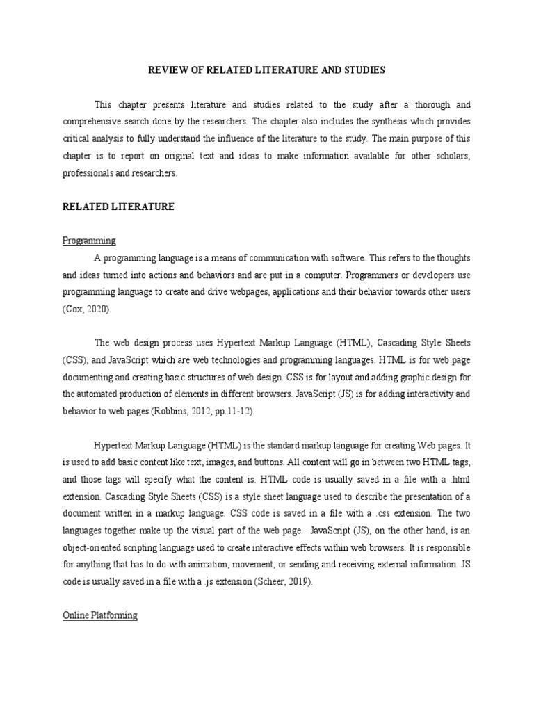 RRLS Developing A Web Application For Online Class Purposes Using HTML ...