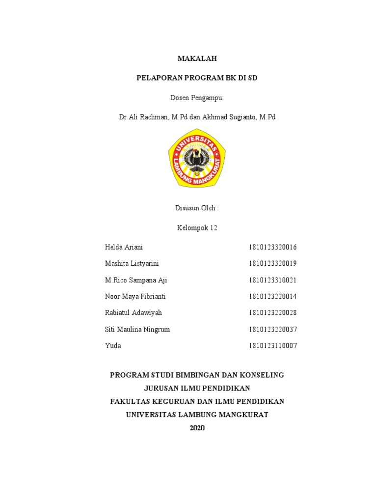 Makalah BK Di SD Kel.12 (Perbaikan) | PDF