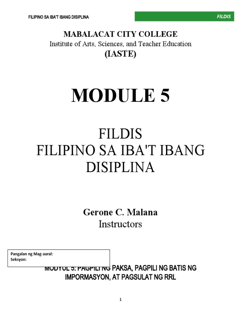 Module5 Fildis | PDF